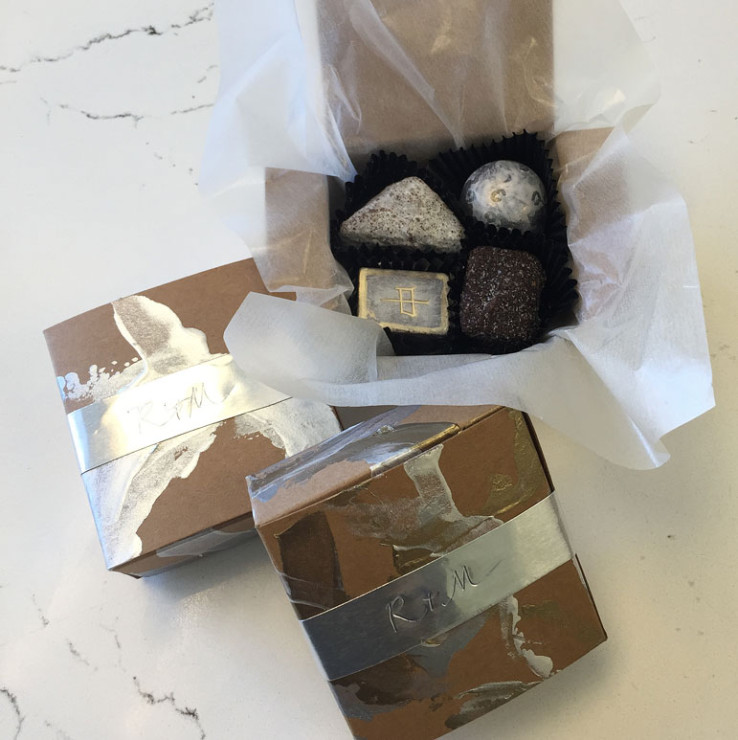4 Piece Flying Noir Chocolate Favor – handpainted box – The Chocolate ...